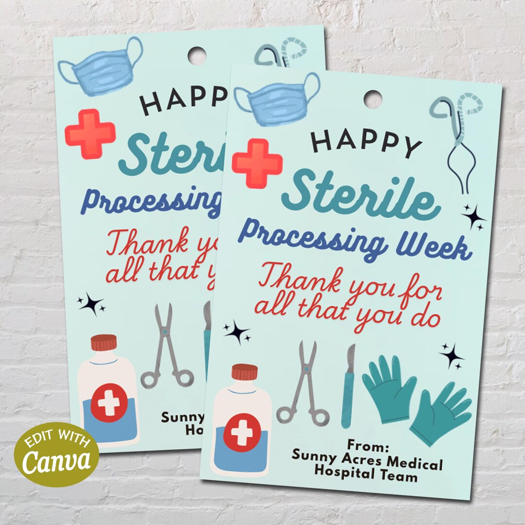 Sterile Processing Week Appreciation Gift Tags, SPD Tech Thank You Gift ...