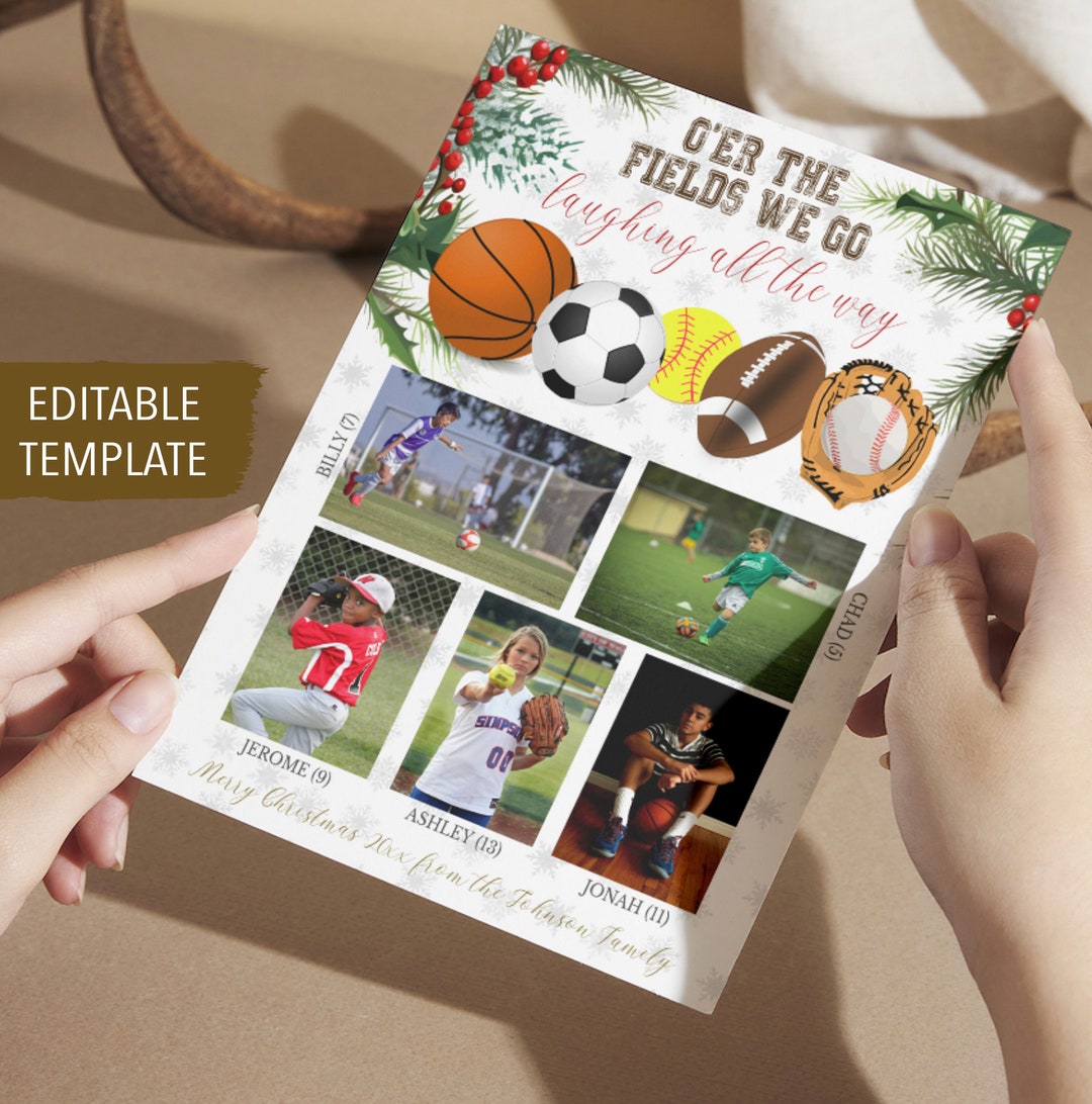 Sports Christmas Card, Home for the Holidays, Holiday Greeting Photo ...