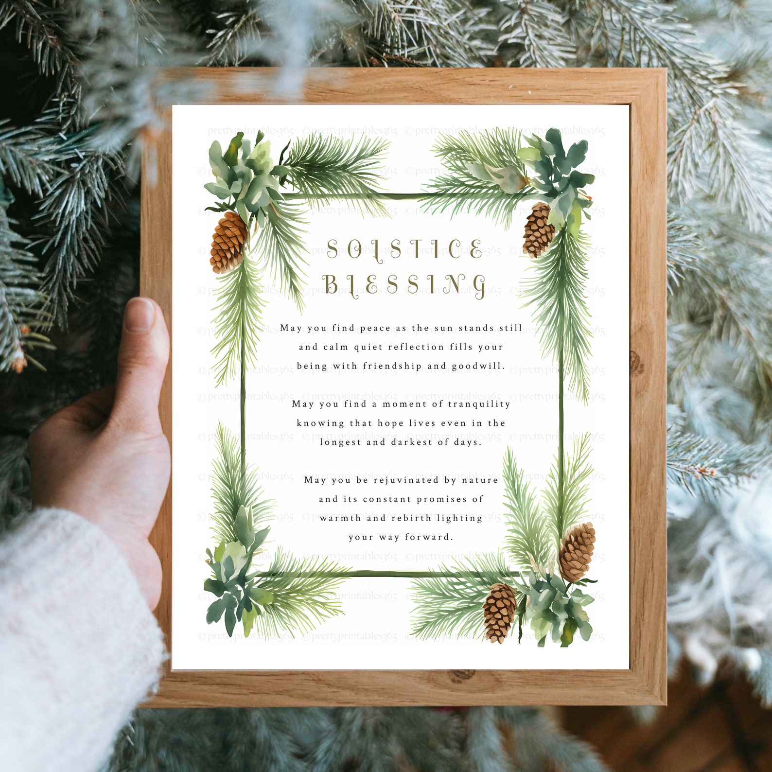 Winter Solstice Art, Winter Solstice Blessings Poem Decor, Yule ...