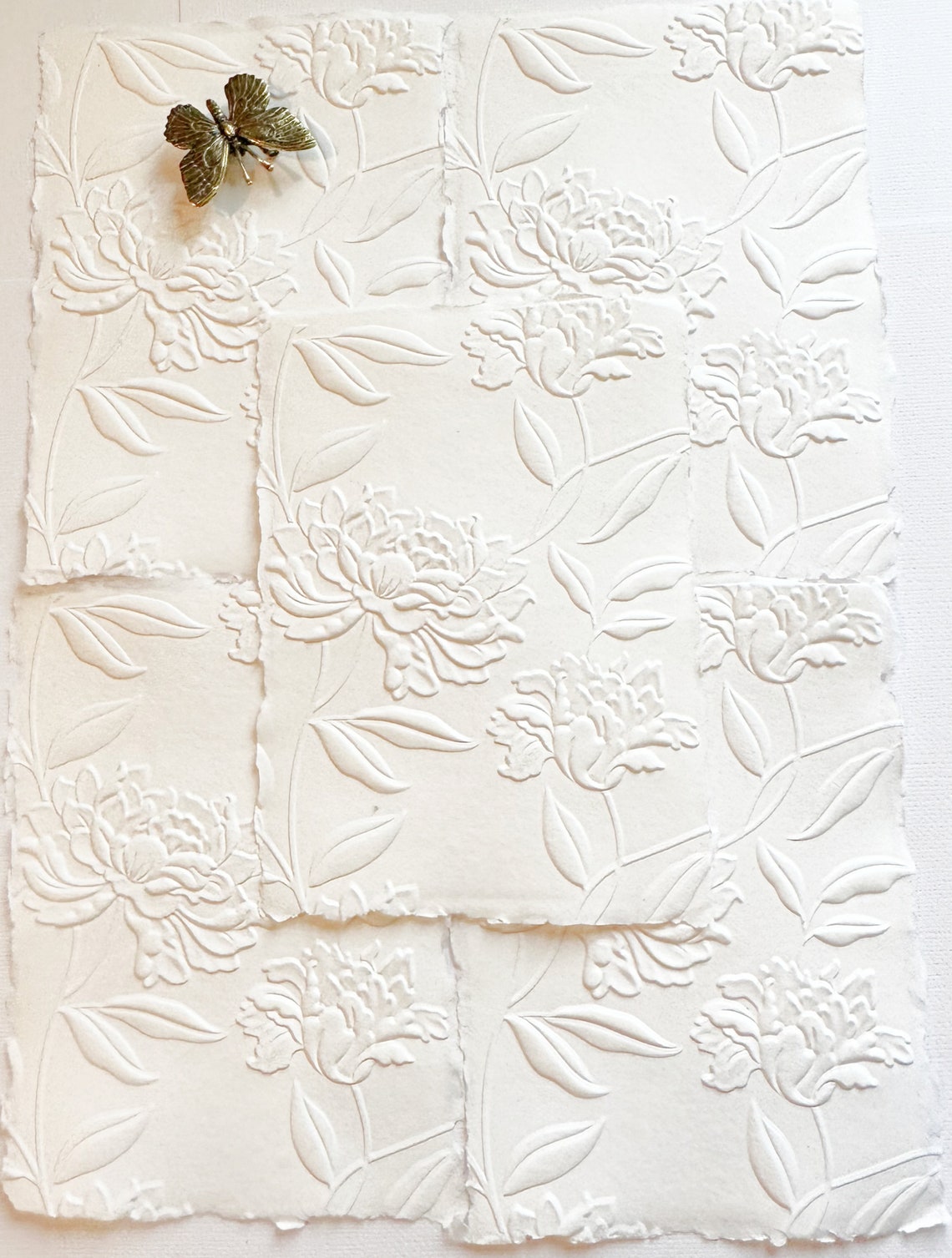 Embossed Floral Paper, Deckled Edge, Scrapbooking, Card Making - Etsy