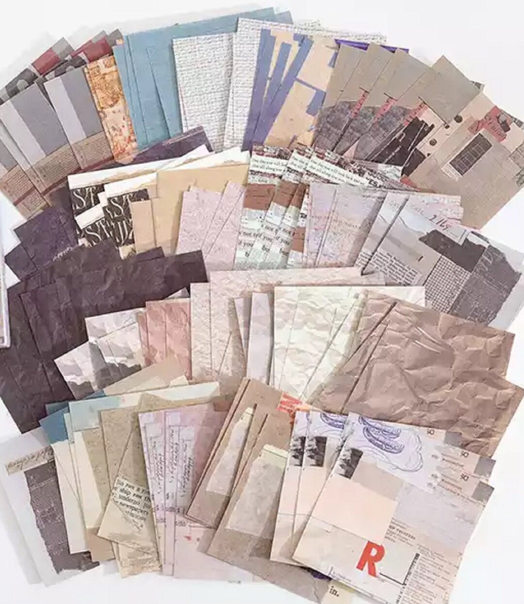 100 Piece Vintage Small Journal Paper Set, Scrapbooking, Junk Journal ...