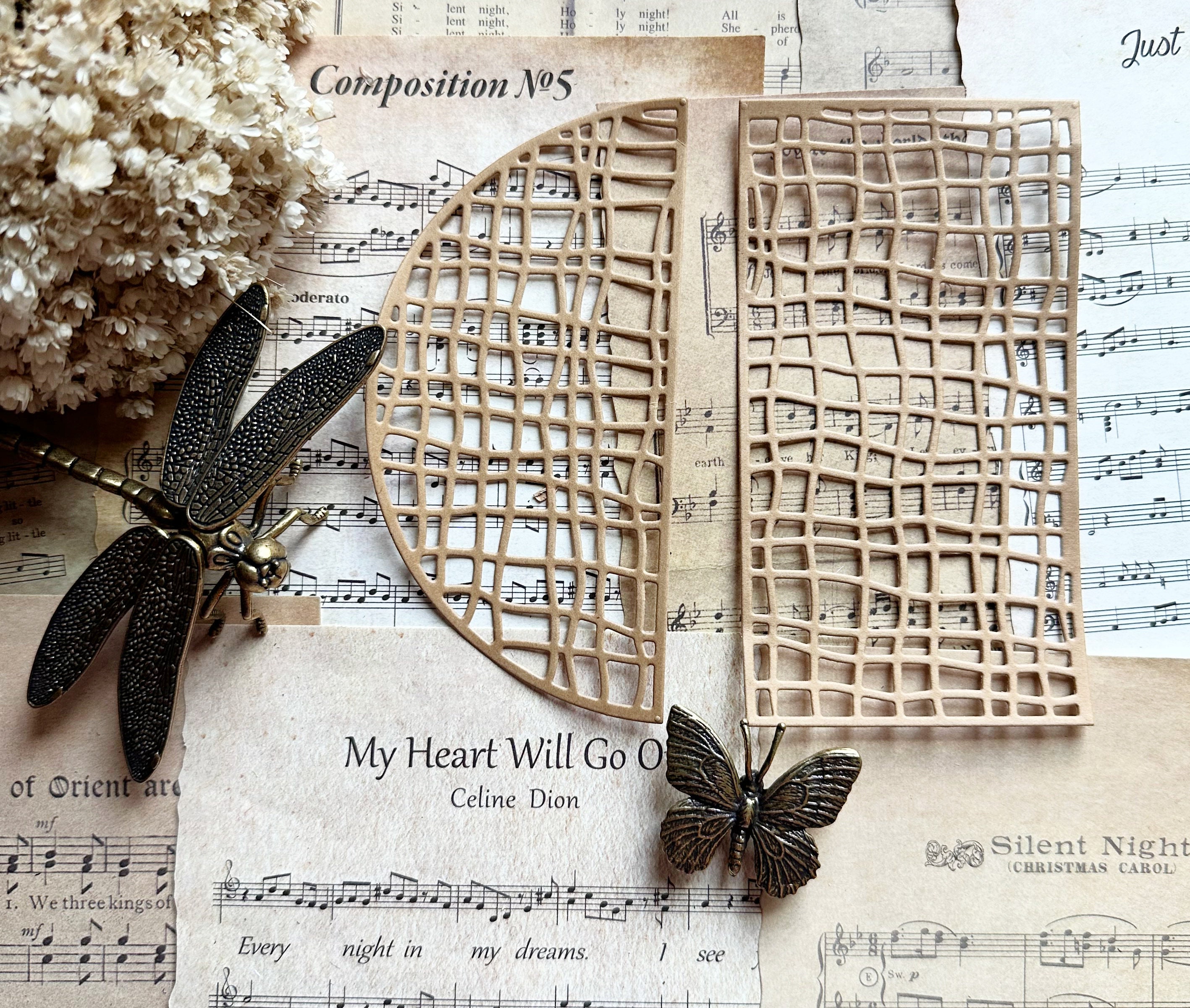 8 Mesh Die Cuts, Junk Journaling, Scrapbooking - Etsy