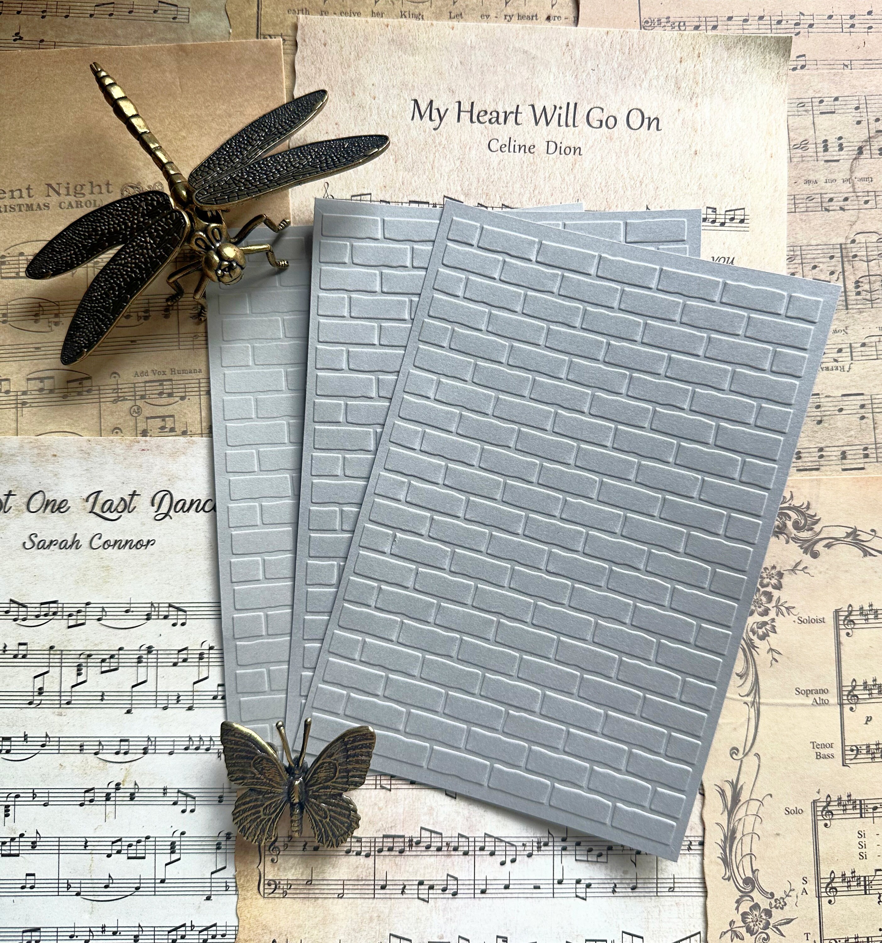 Brick Embossed Paper, Junk Journaling, Scrapbooking, Bullet Journaling ...