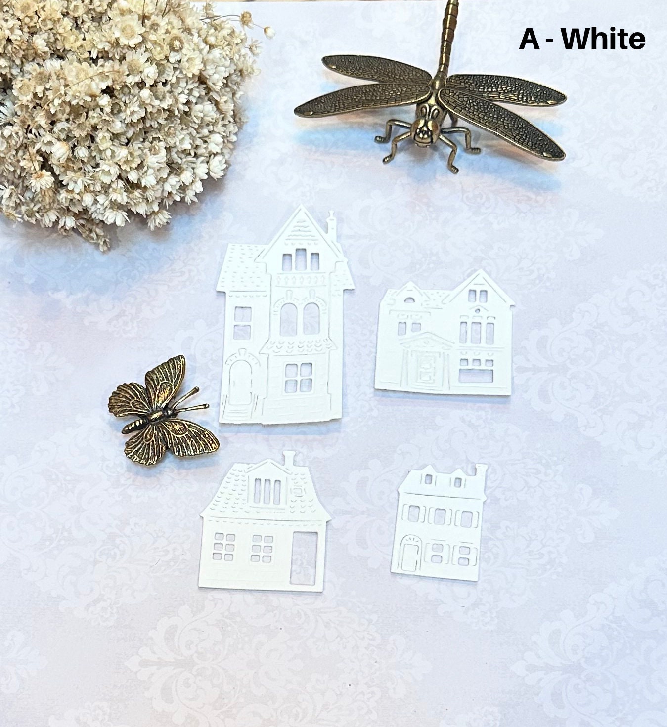 House Die Cuts: Scrapbook Paper Craft Embellishments (4 Pieces) - Etsy