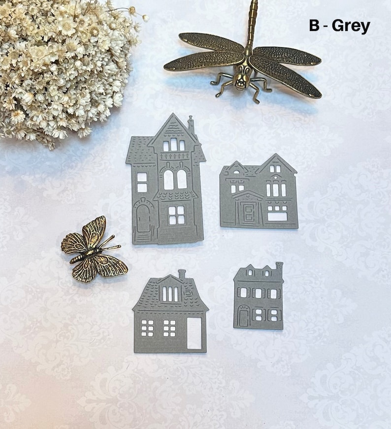 House Die Cuts: Scrapbook Paper Craft Embellishments (4 Pieces) - Etsy
