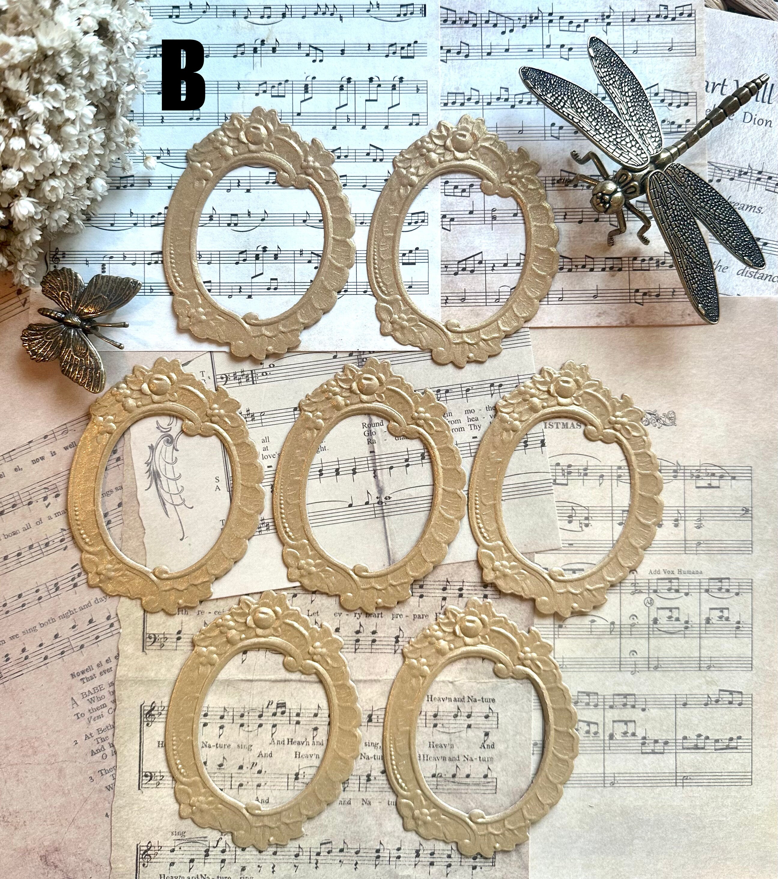 Embossed Pearlized Oval Frame Die Cuts, Scrapbooking, Card Making - Etsy