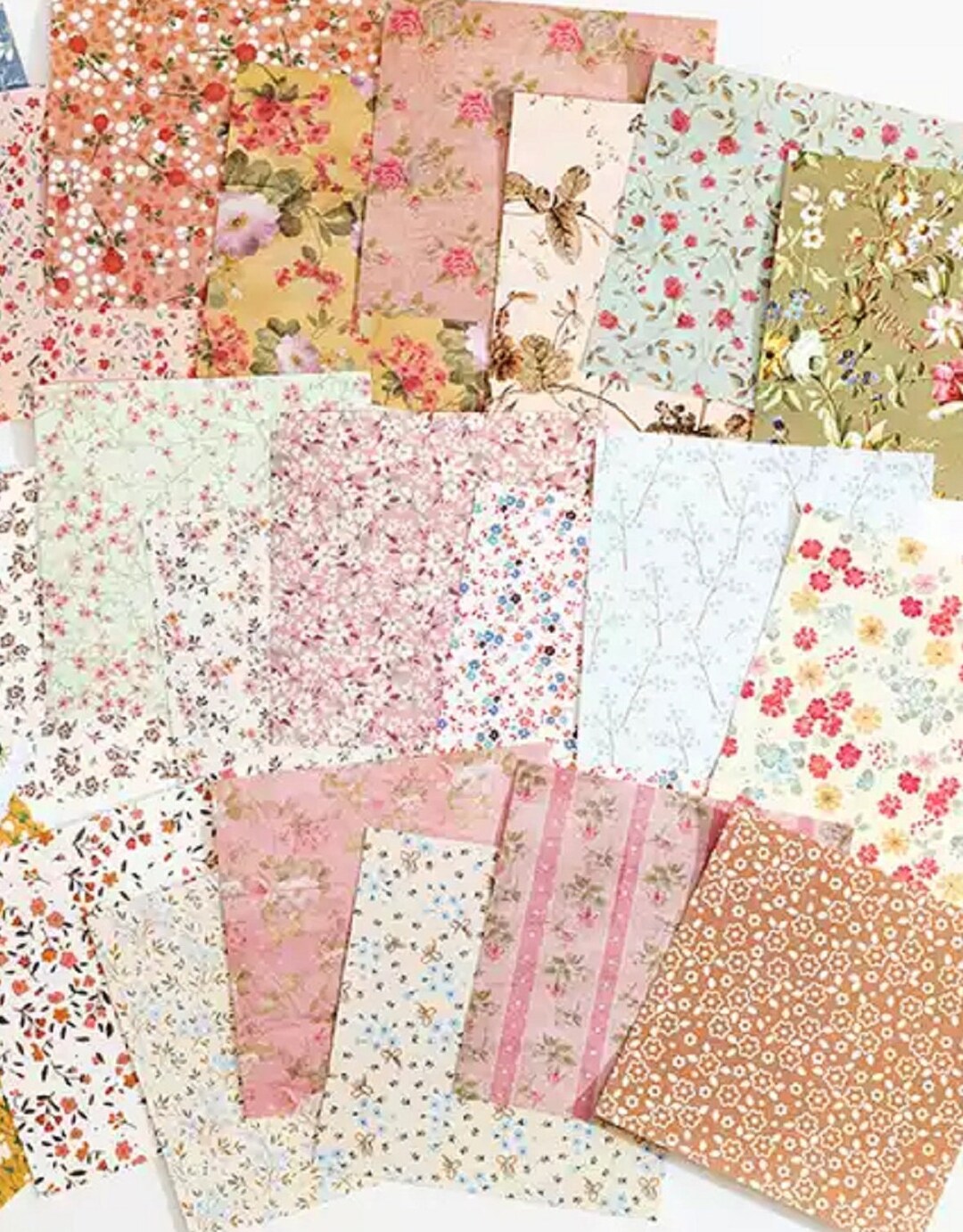 100 Piece Vintage Floral Journal Paper Set, Scrapbooking Crafts - Etsy