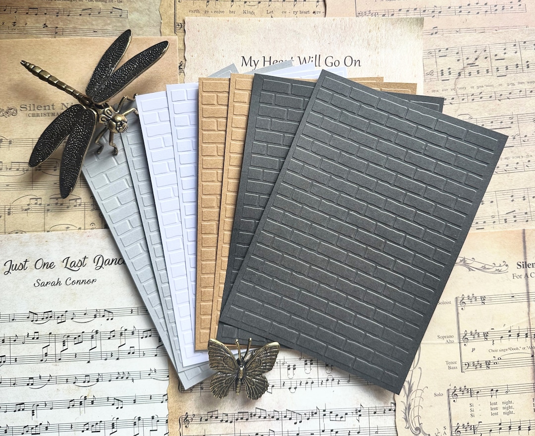 Brick Embossed Paper, Junk Journaling, Scrapbooking, Bullet Journaling ...