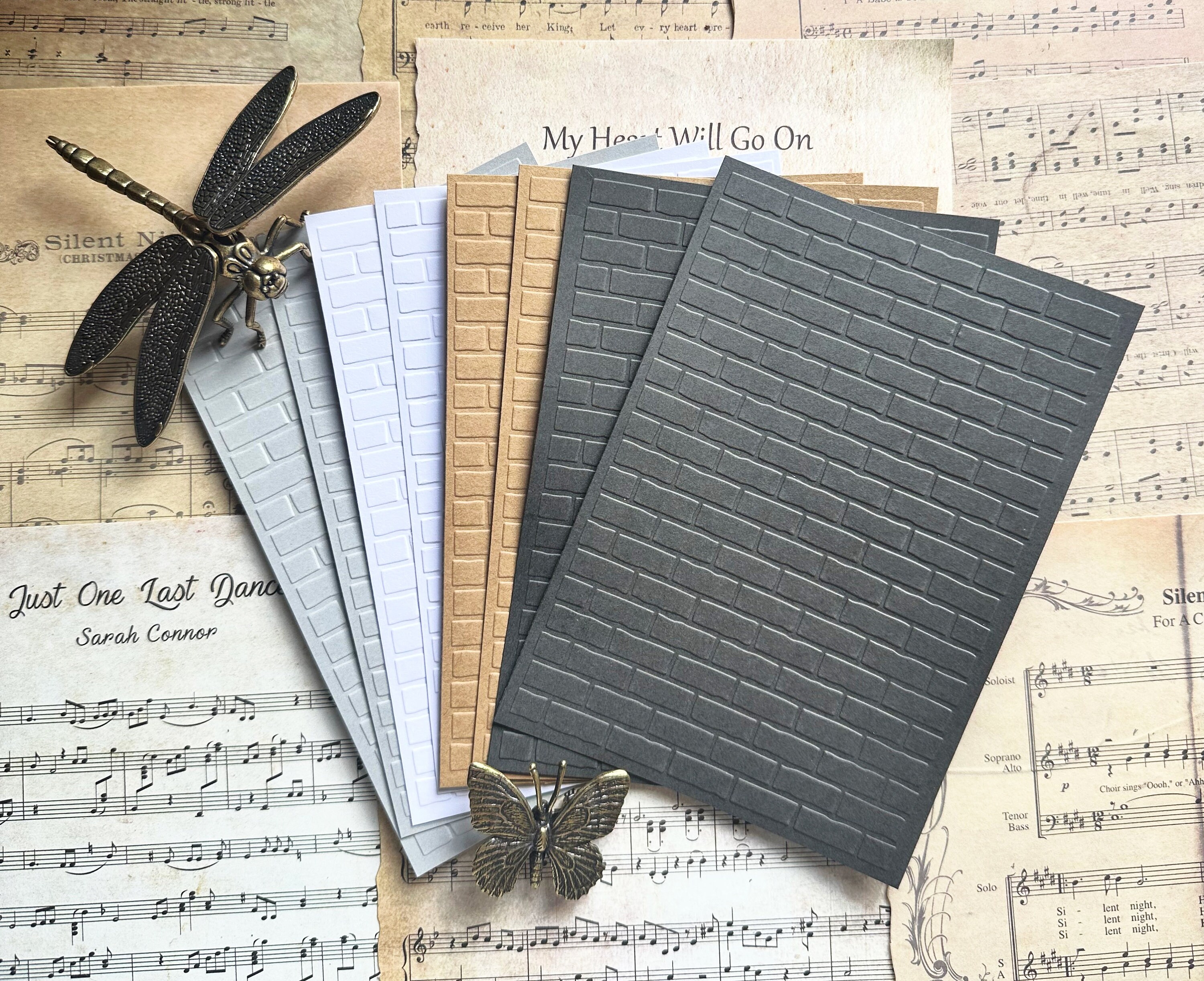 Brick Embossed Paper, Junk Journaling, Scrapbooking, Bullet Journaling ...