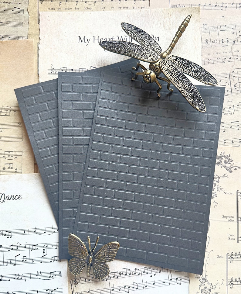 Brick Embossed Paper, Junk Journaling, Scrapbooking, Bullet Journaling ...