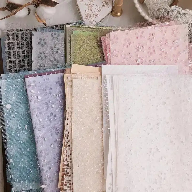 10 Pieces of Handmade Assorted Paper Mesh Crepe Textured - Etsy