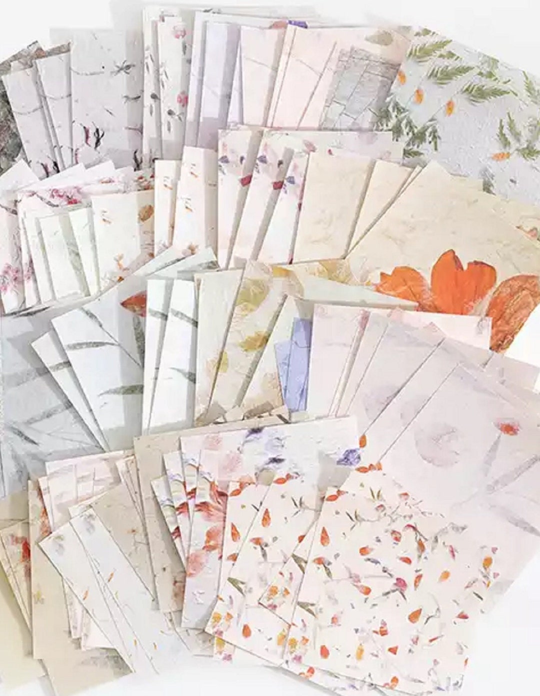 100 Piece Small Vintage Floral Journal Paper Set, Junk Journal ...