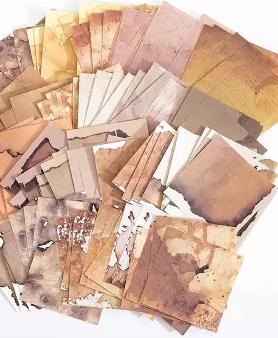 100 Piece Vintage Small Aged Journal Paper Set, Scrapbooking, Junk ...
