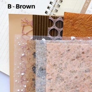 10 Pieces of Handmade Assorted Paper, Mesh, Crepe, Textured Paper, Junk ...