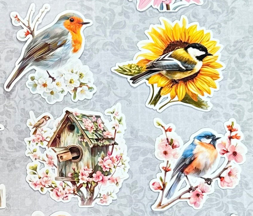 Bird Vinyl Stickers, Junk Journal, Bullet Journal, Daily Planner ...