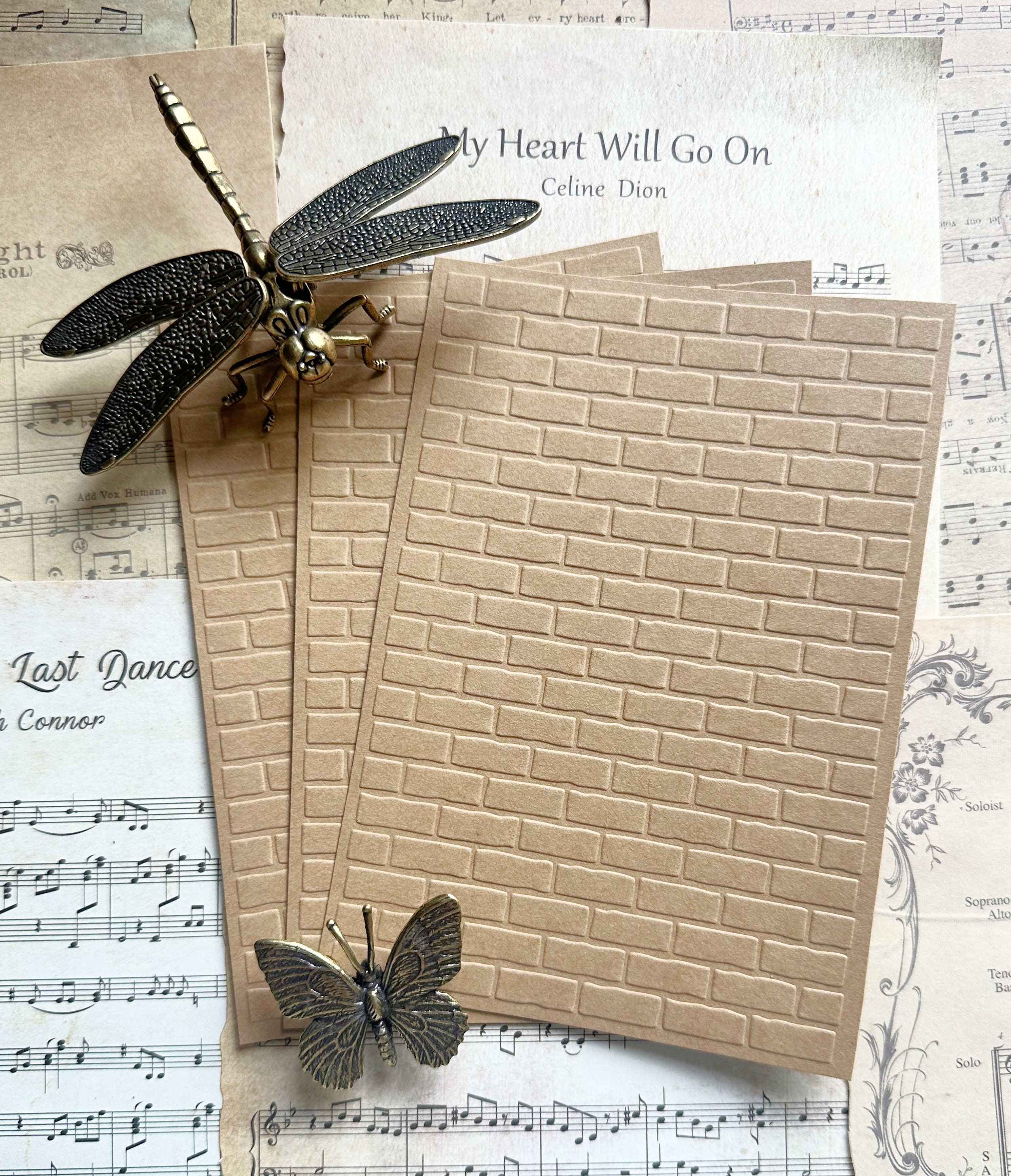 Brick Embossed Paper, Junk Journaling, Scrapbooking, Bullet Journaling ...