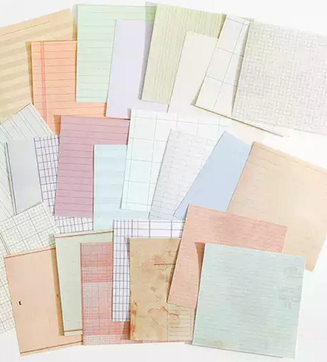 100 Piece Vintage Small Lined Journal Paper Set, Scrapbooking, Junk ...
