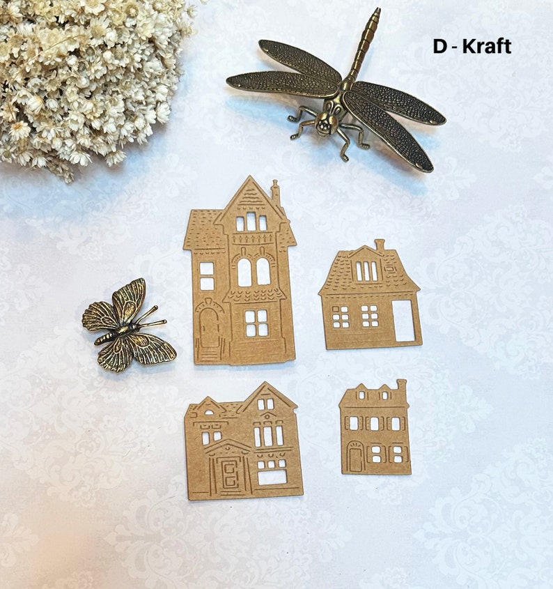 House Die Cuts: Scrapbook Paper Craft Embellishments (4 Pieces) - Etsy