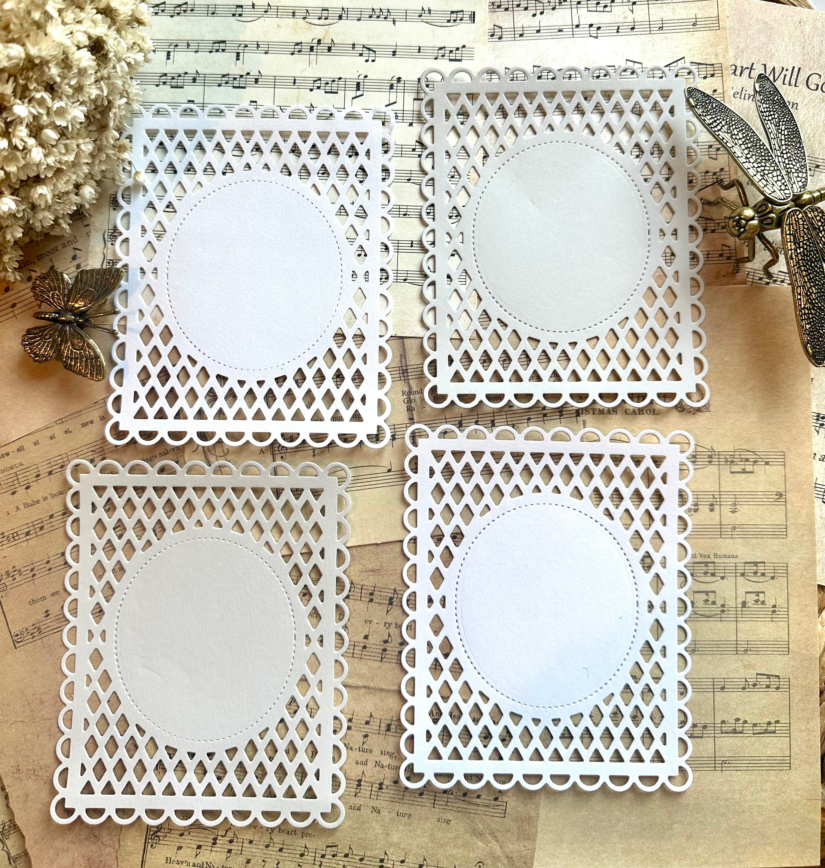 Embossed Lattice Frame Die Cut, Junk Journaling, Scrapbooking, Bullet ...