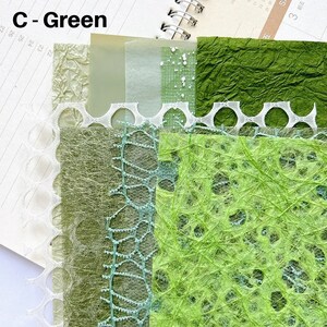 10 Pieces of Handmade Assorted Paper, Mesh, Crepe, Textured Paper, Junk ...