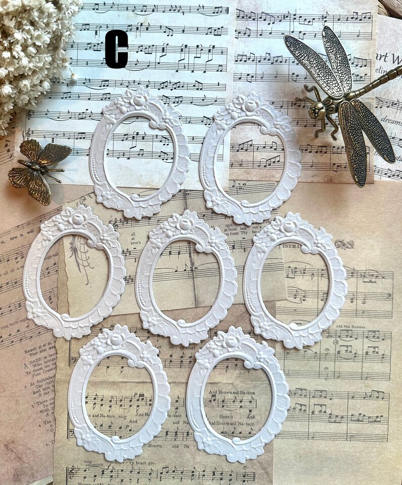 Embossed Pearlized Oval Frame Die Cuts, Scrapbooking, Card Making - Etsy