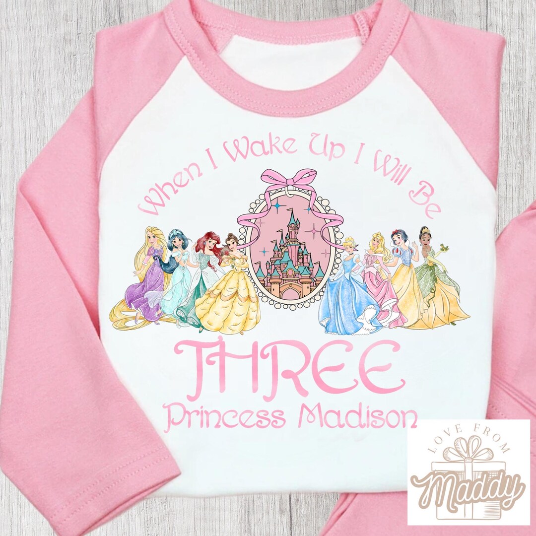 Personalised Girls Disney Princess Birthday Pyjamas. - Etsy