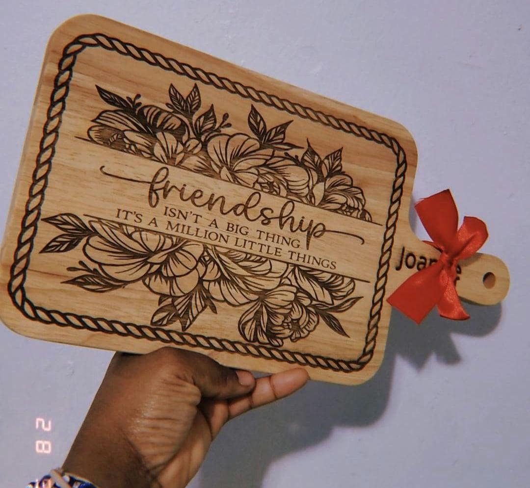 Engraved Friendship Cutting Board | Personalized Bestie Kitchen Decor ...