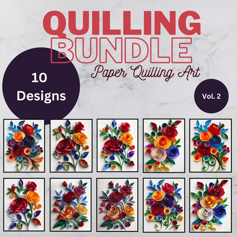Floral Quilling Art, Paper Quilling, Flowers & Leaves Quilling Wall Art ...