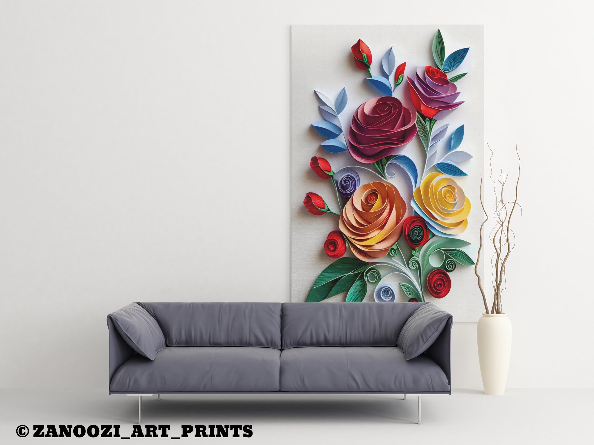 Floral Quilling Art Paper Quilling Flowers & Leaves Quilling - Etsy