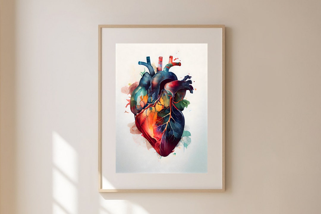 Cardiology Decor, Anatomy Art, Anatomical Heart Art, Printable Wall Art ...