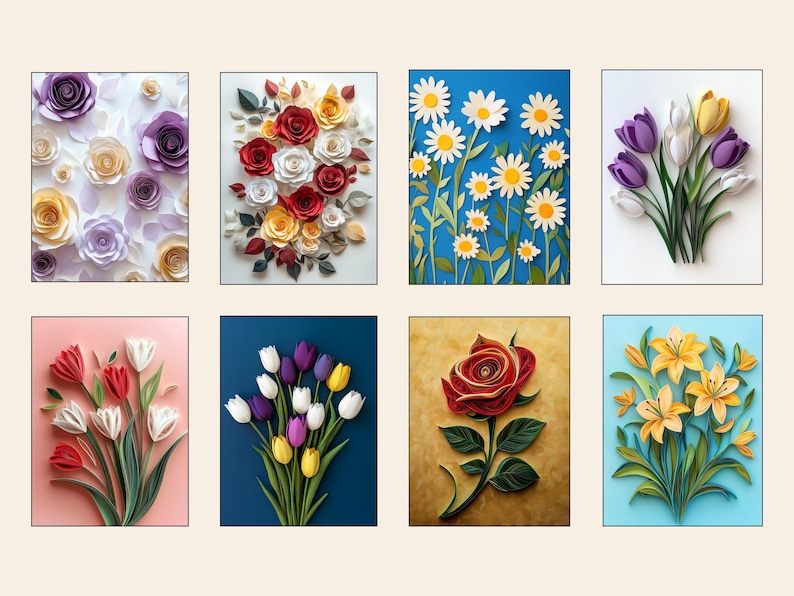 Spring Quill Art, Paper Quilling Patterns, Flowers & Leaves Quilling ...