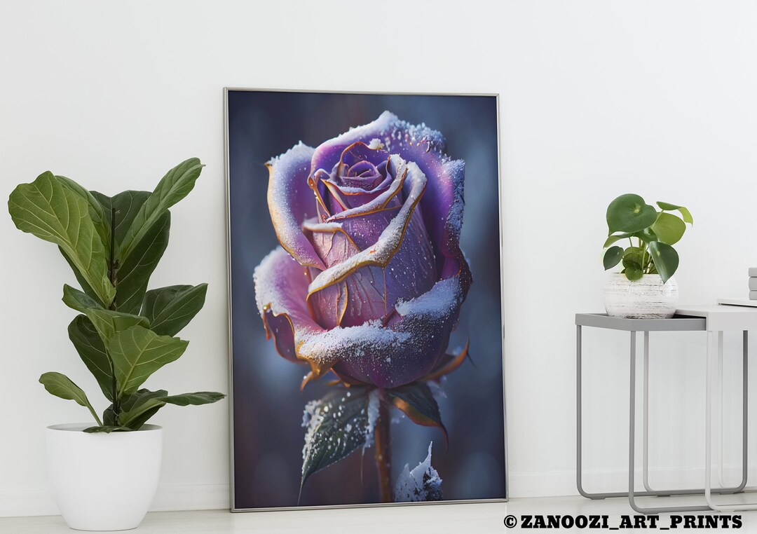 Printable Ultra Realistic Purple Rose Wall Art for Home Décor - Etsy