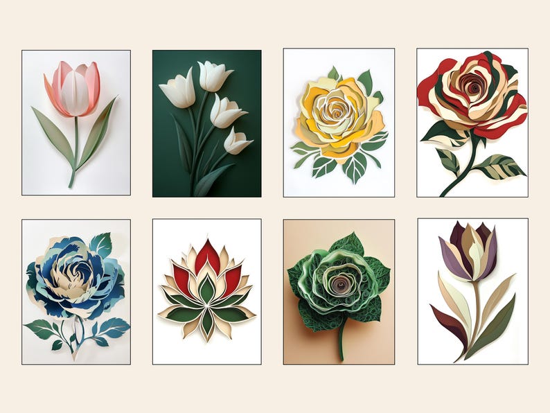 Spring Quill Art, Paper Quilling Patterns, Flowers & Leaves Quilling ...