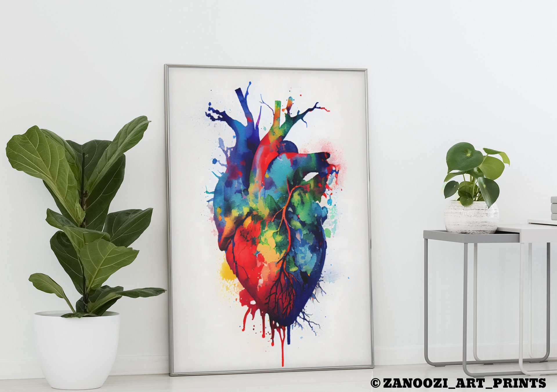 Anatomical Heart Art for Cardiology Decor, Printable Medical Wall Art ...