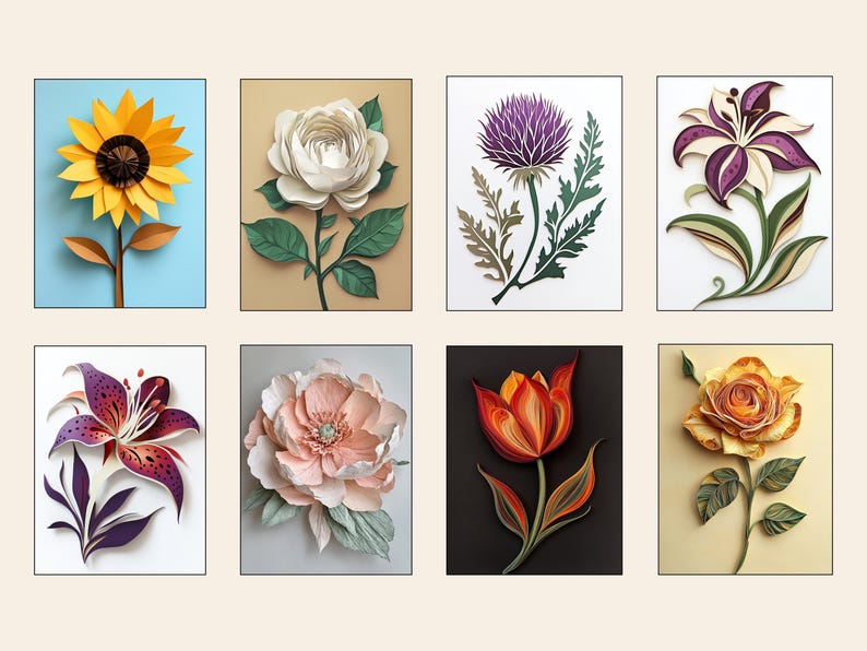 Spring Quill Art, Paper Quilling Patterns, Flowers & Leaves Quilling ...