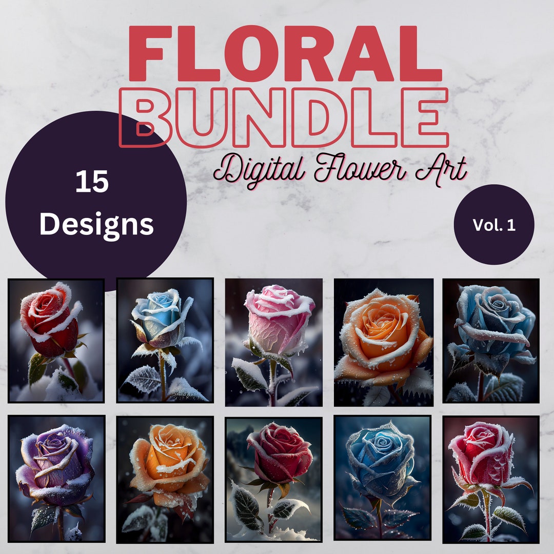 Ultra Realistic Floral Wall Art Poster Prints, Botanical Flower Art ...