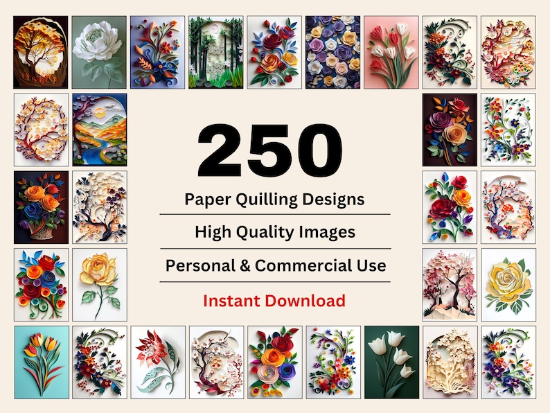 Spring Quill Art, Paper Quilling Patterns, Flowers & Leaves Quilling ...