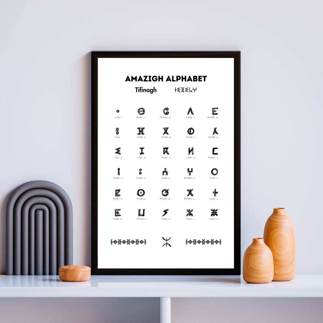 Amazigh Tifinagh Alphabet Poster Tifinagh Script Print Cultural ...