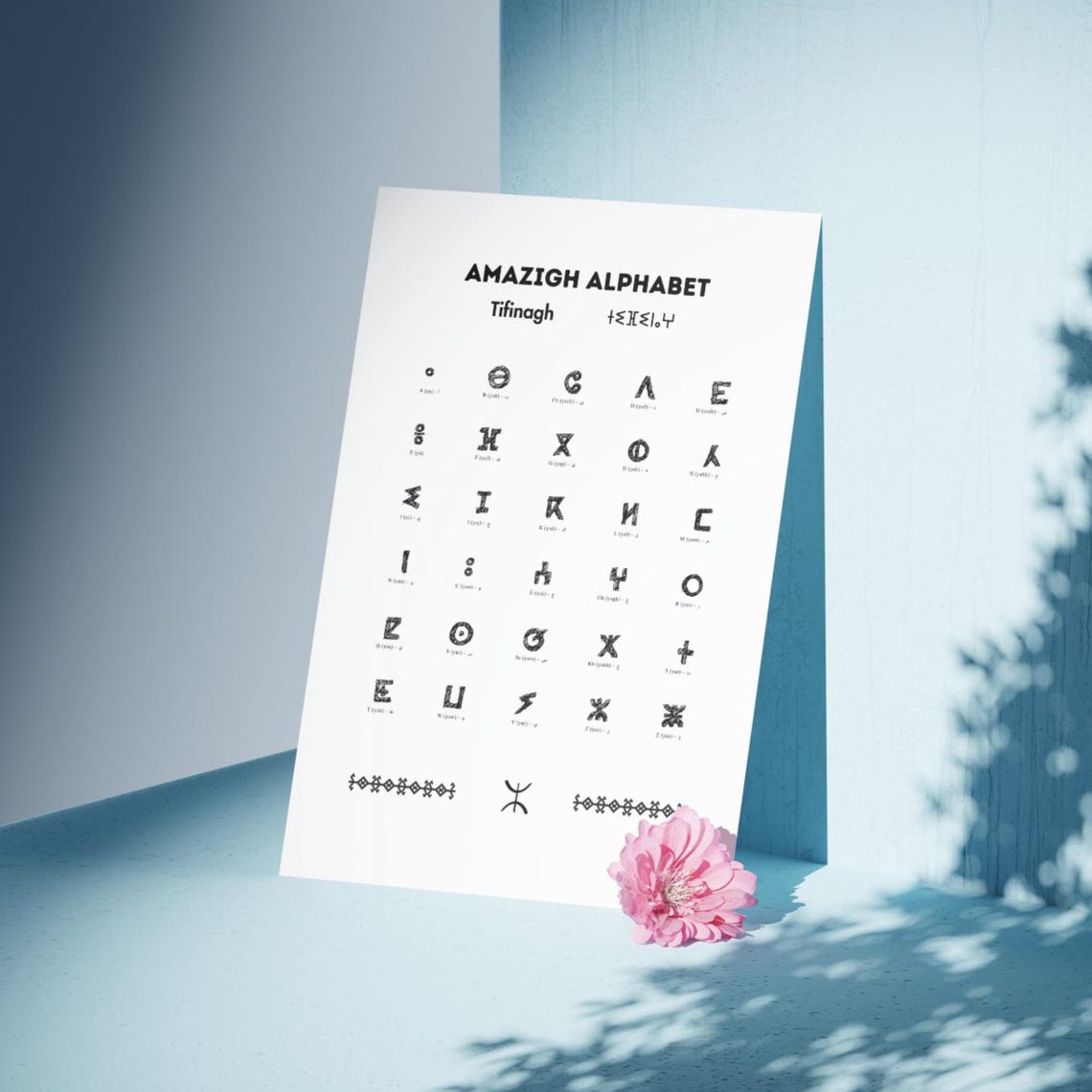 Amazigh Tifinagh Alphabet Poster Tifinagh Script Print Cultural ...