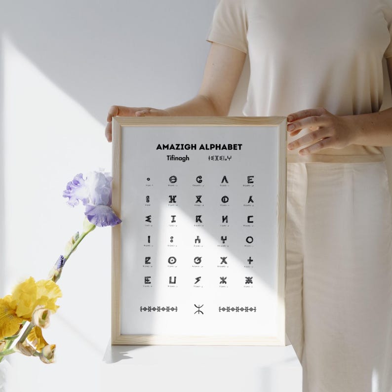 Amazigh Tifinagh Alphabet Poster Tifinagh Script Print Cultural ...