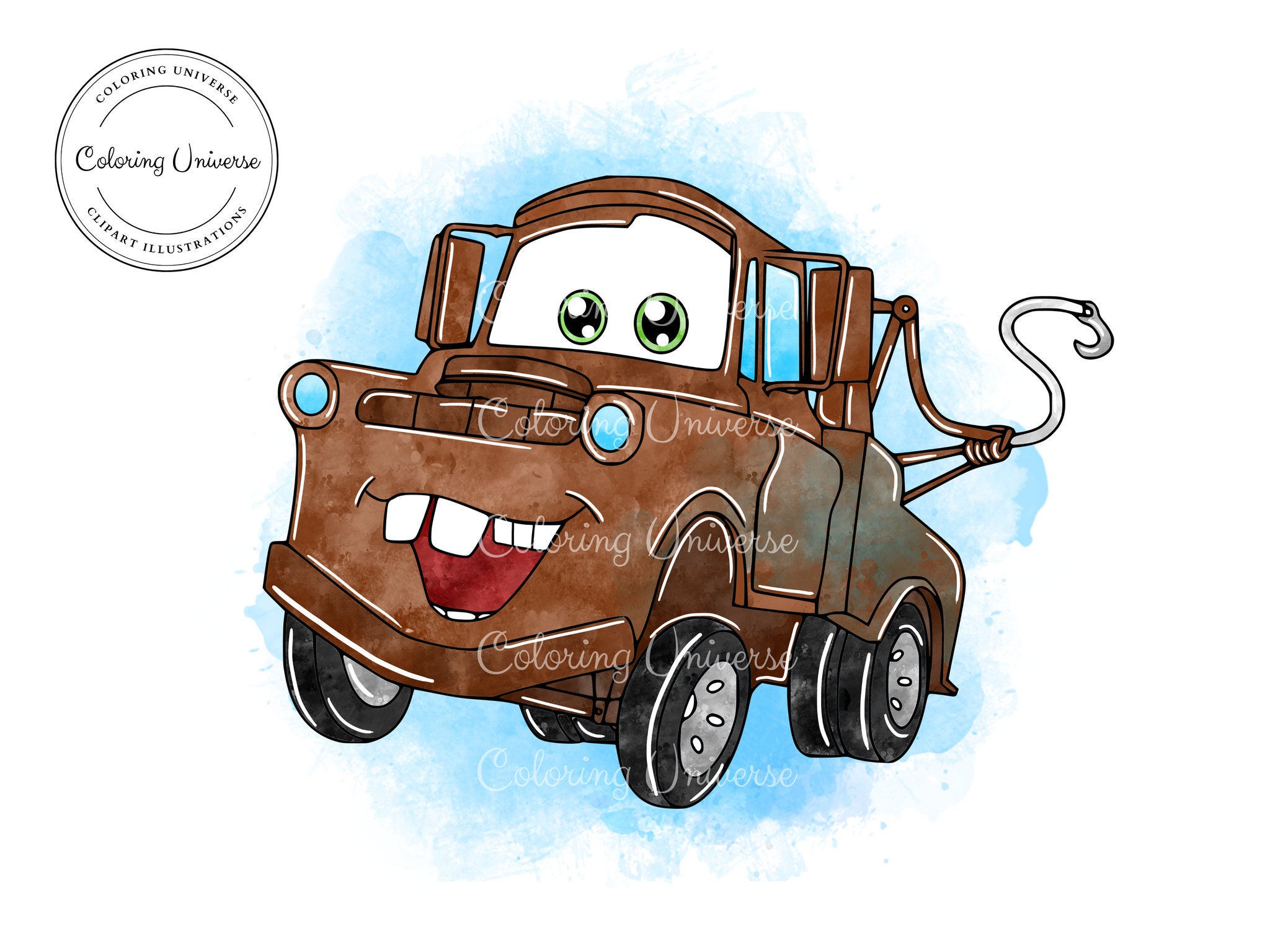 Cute Set of Cars Watercolor Clipart Car Sublimation Bundle, Car ...