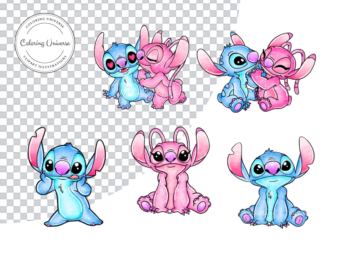 Cute Angel PNG Clipart Stitch and Angel Clipart Transparent Background ...