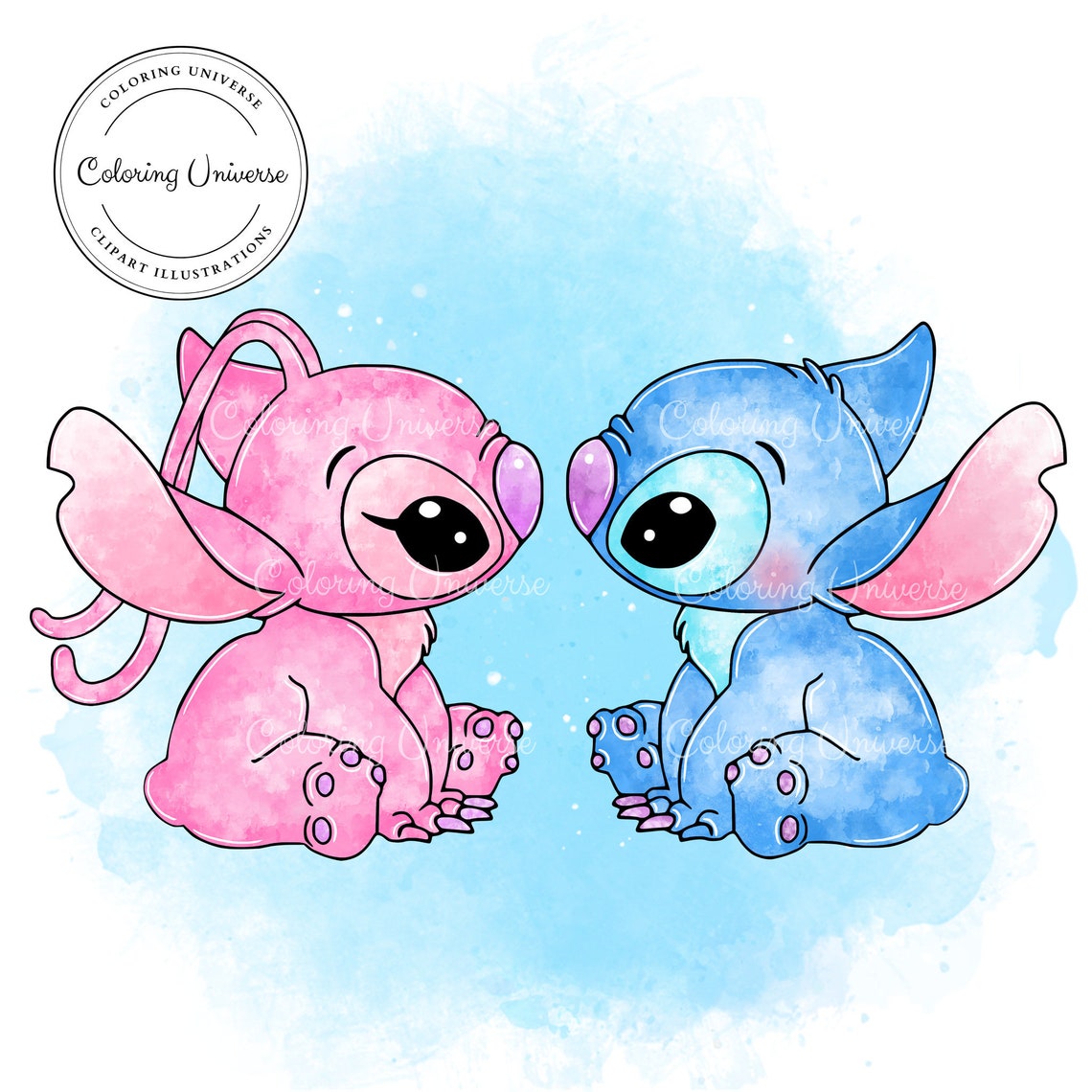 Cute Angel PNG Clipart Stitch and Angel Clipart Transparent Background ...