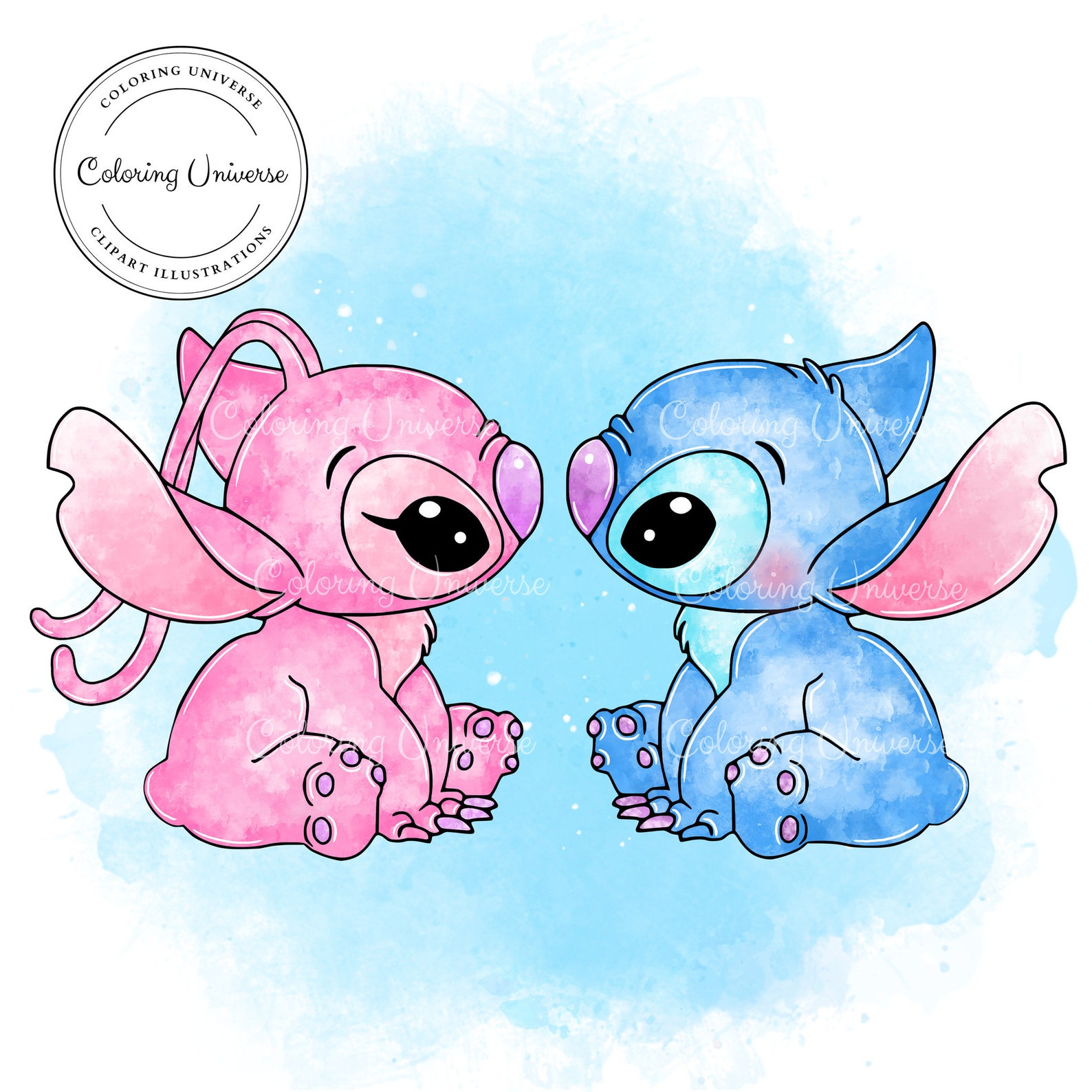 Cute Angel PNG Clipart Stitch and Angel Clipart Transparent Background ...