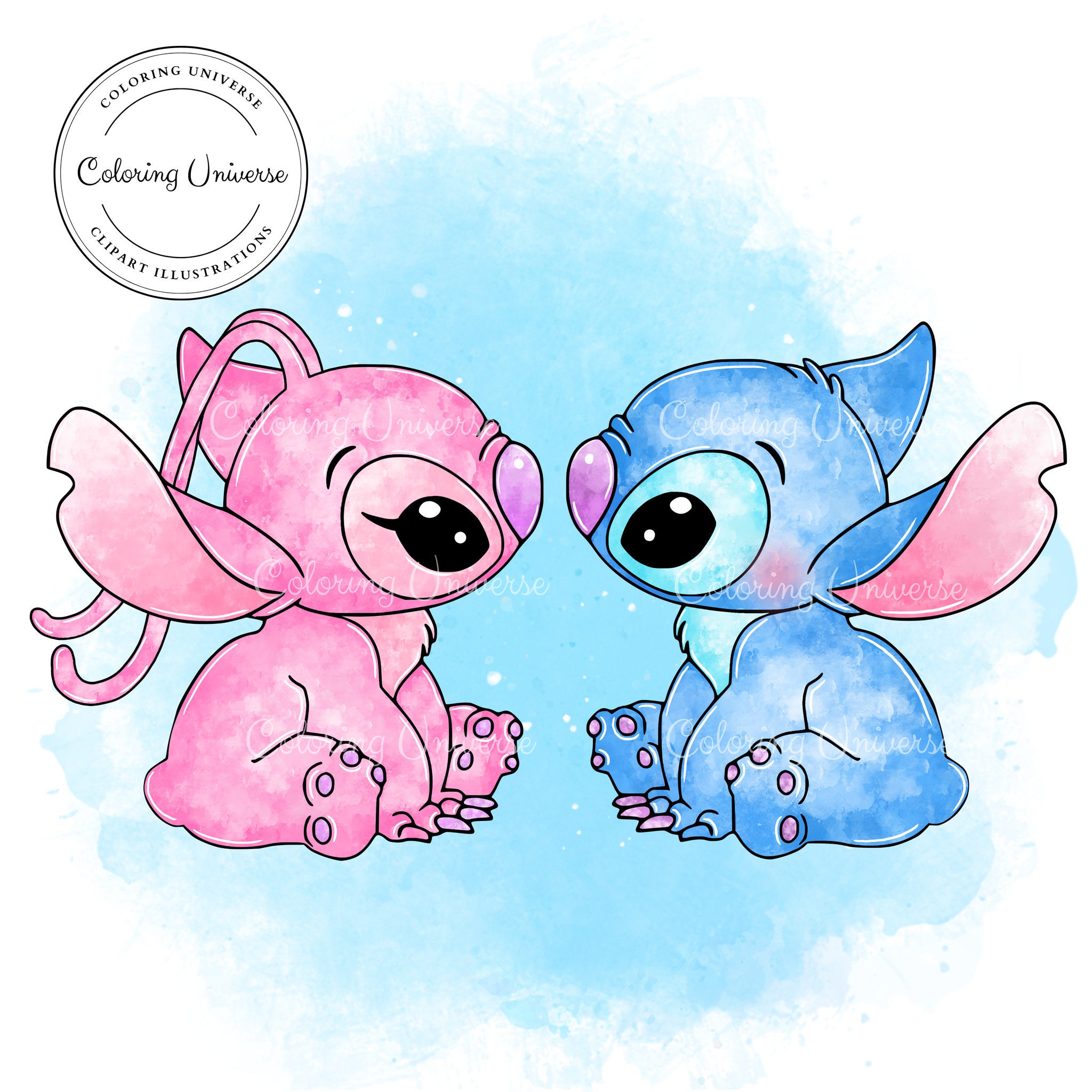 Cute Angel PNG Clipart Stitch and Angel Clipart Transparent Background ...