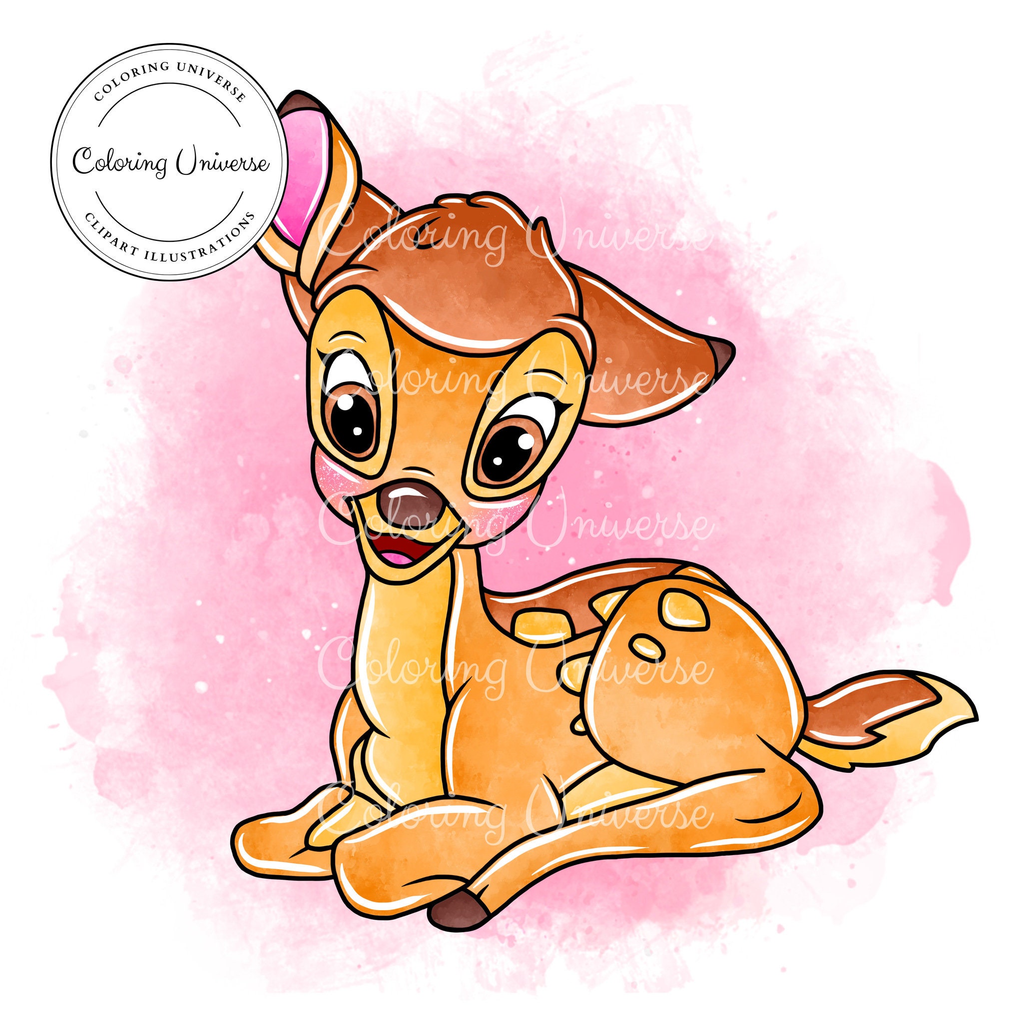Watercolor Bambi Clipart PNG Bambi and Thumper Cute Clip Art Bambi PNG ...