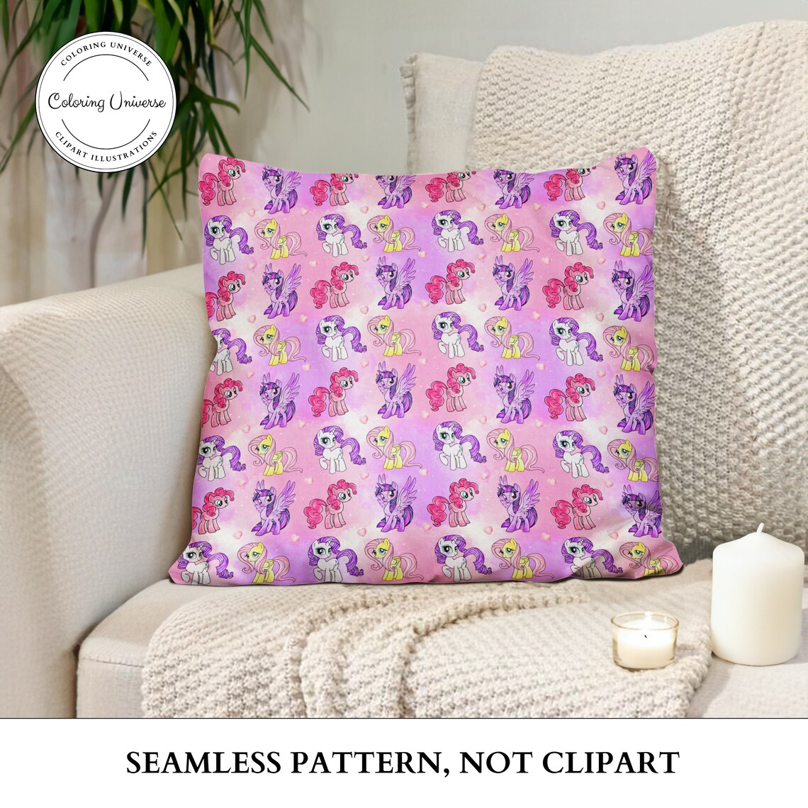 Little Pony Seamless Pattern Colorful Pony Sublimation File Little Pony ...