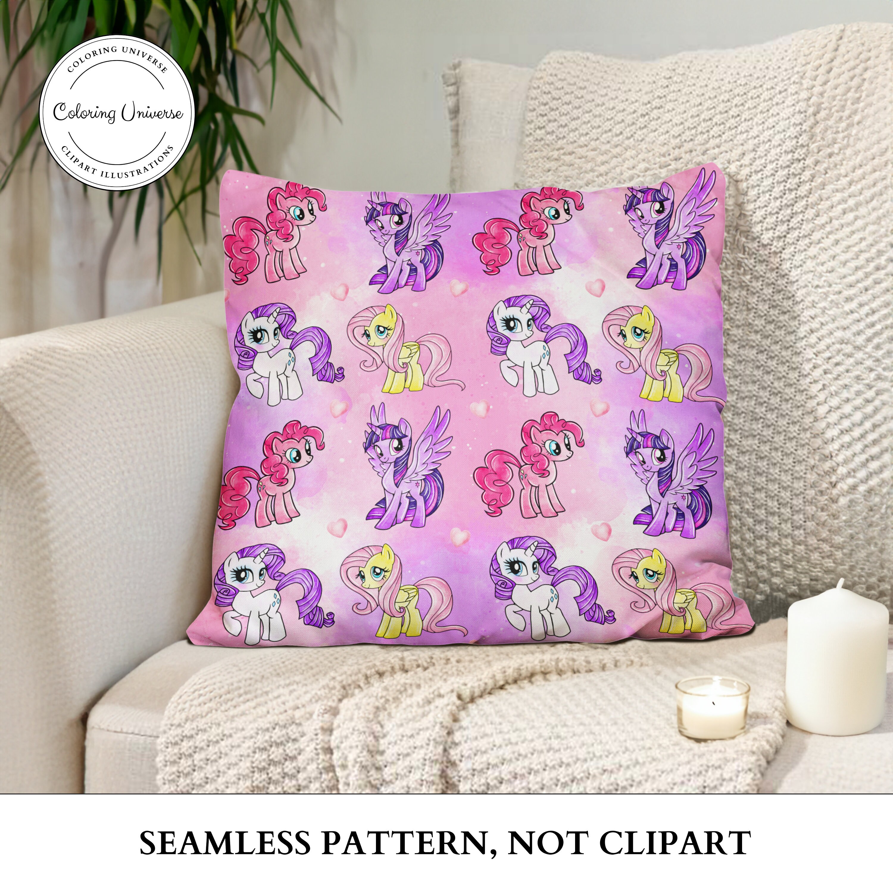 Little Pony Seamless Pattern Colorful Pony Sublimation File Little Pony ...