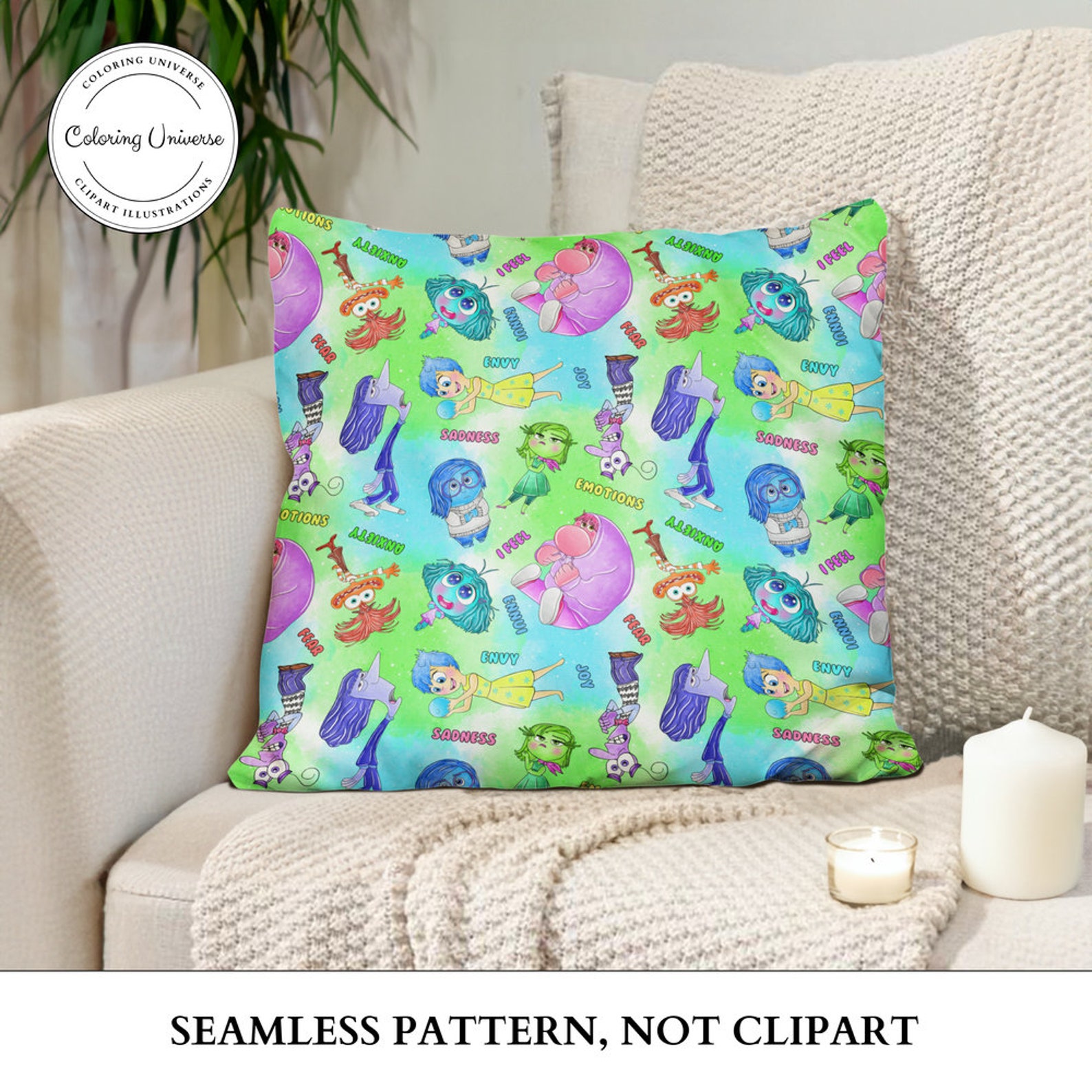 Inside Out 2 Seamless Pattern, Inside Out Sublimation File, Inside Out ...