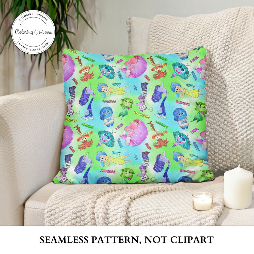 Inside Out 2 Seamless Pattern, Inside Out Sublimation File, Inside Out ...